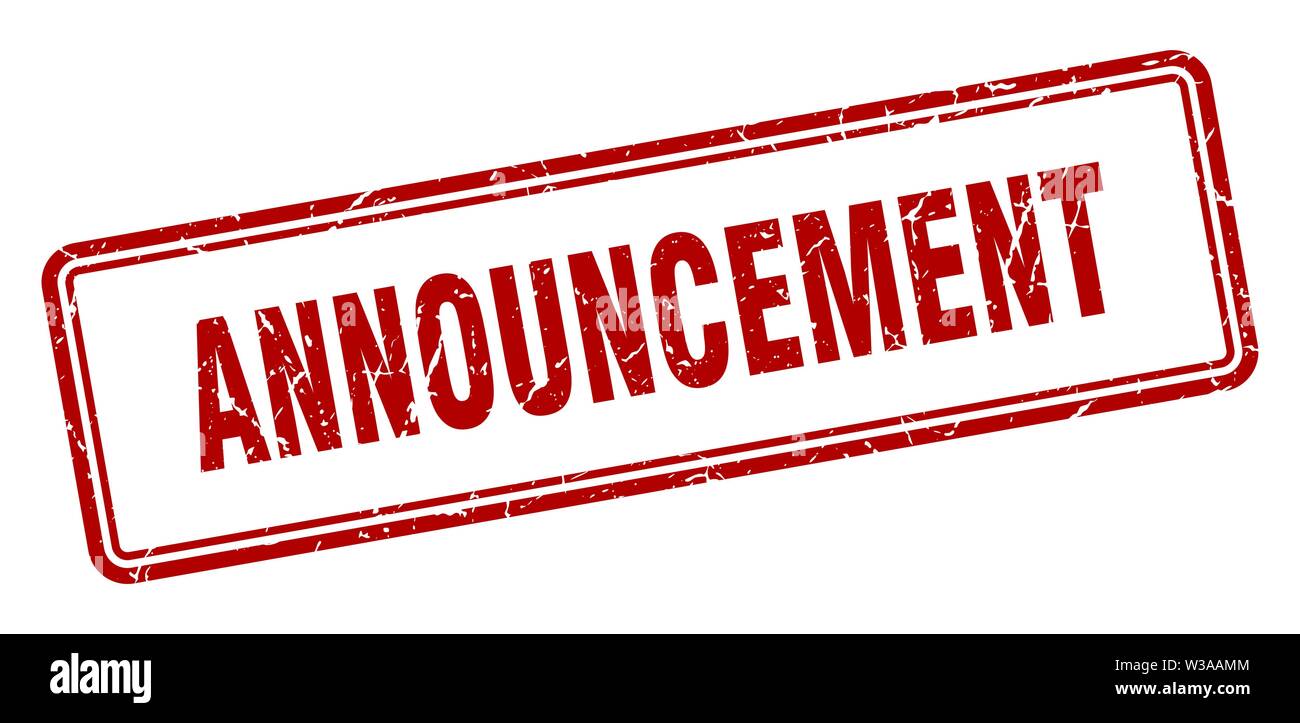 announcement stamp. announcement square grunge sign. announcement Stock ...