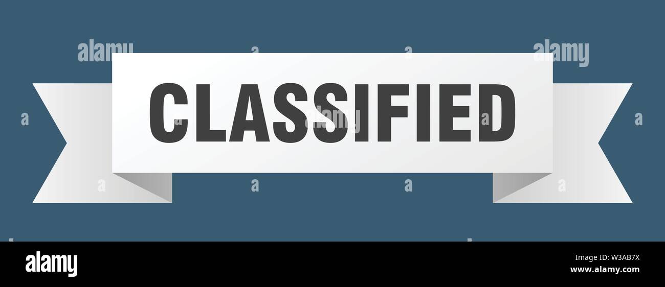 classified ribbon. classified isolated sign. classified banner Stock ...