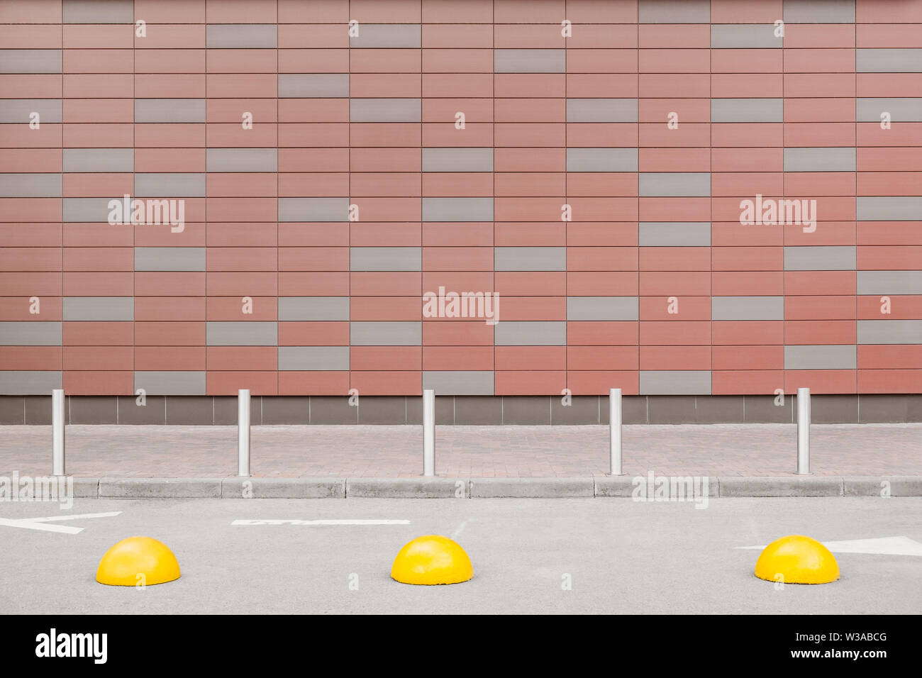 Symmetric street photo of a wall with rectangular patterns. Minimalism ...