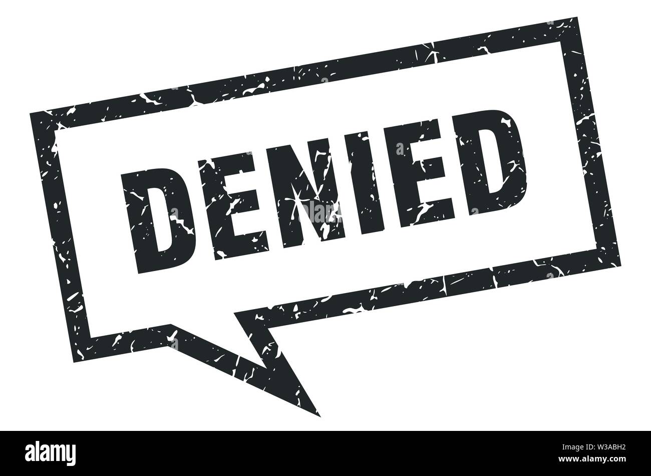 denied sign. denied square speech bubble. denied Stock Vector Image ...