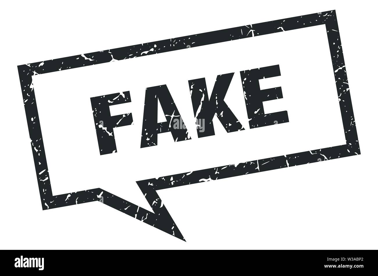 fake sign. fake square speech bubble. fake Stock Vector Image & Art - Alamy