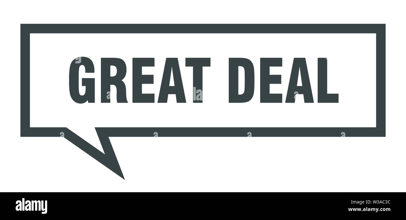great deal sign. great deal square speech bubble. great deal Stock ...