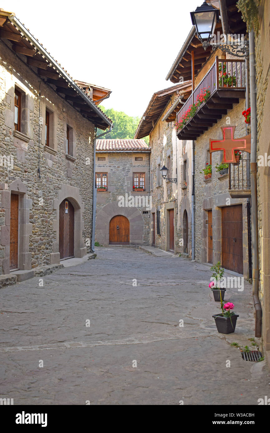 Streets in medieval village rupit hi-res stock photography and images ...