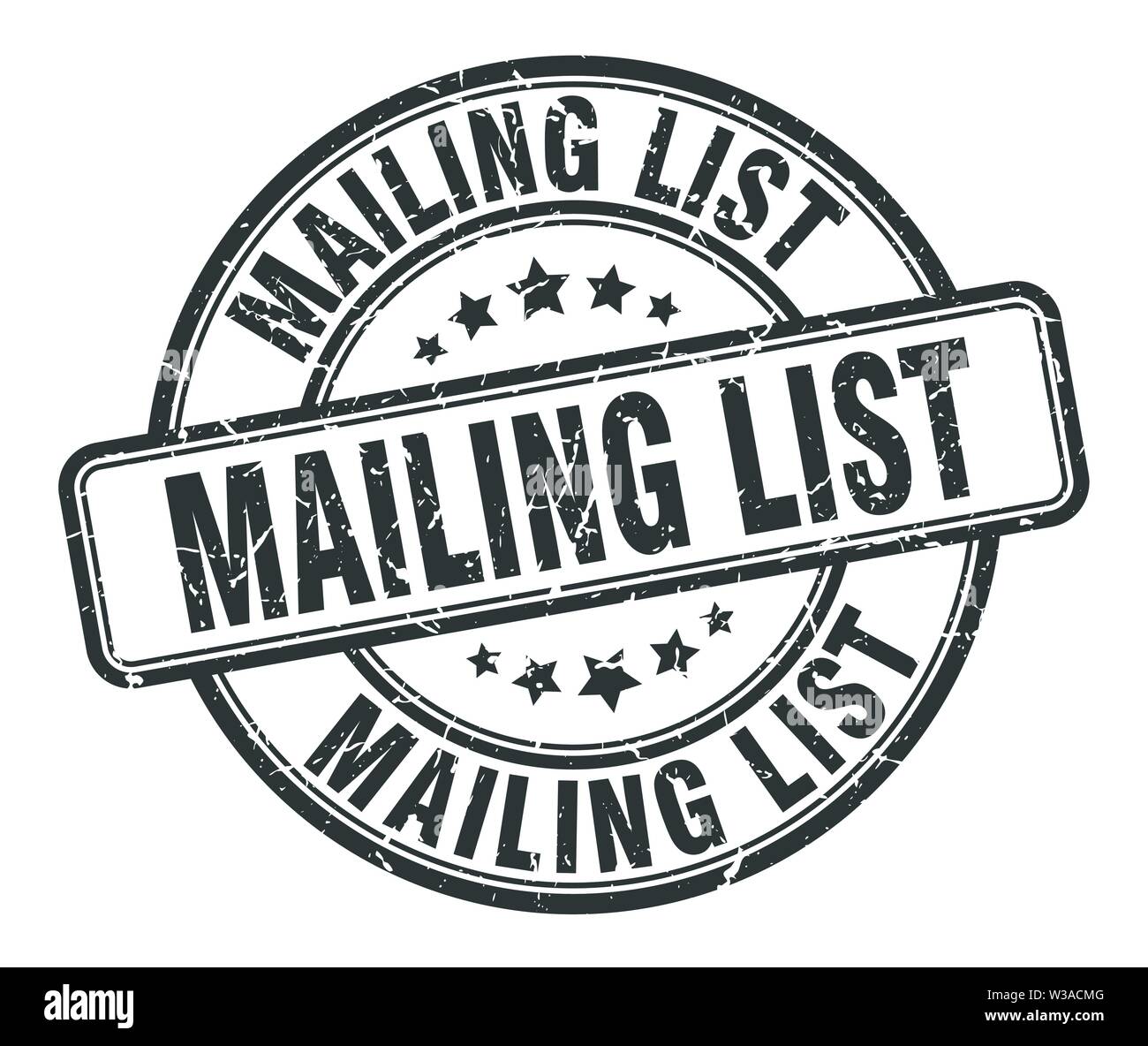 mailing list stamp. mailing list round grunge sign. mailing list Stock ...
