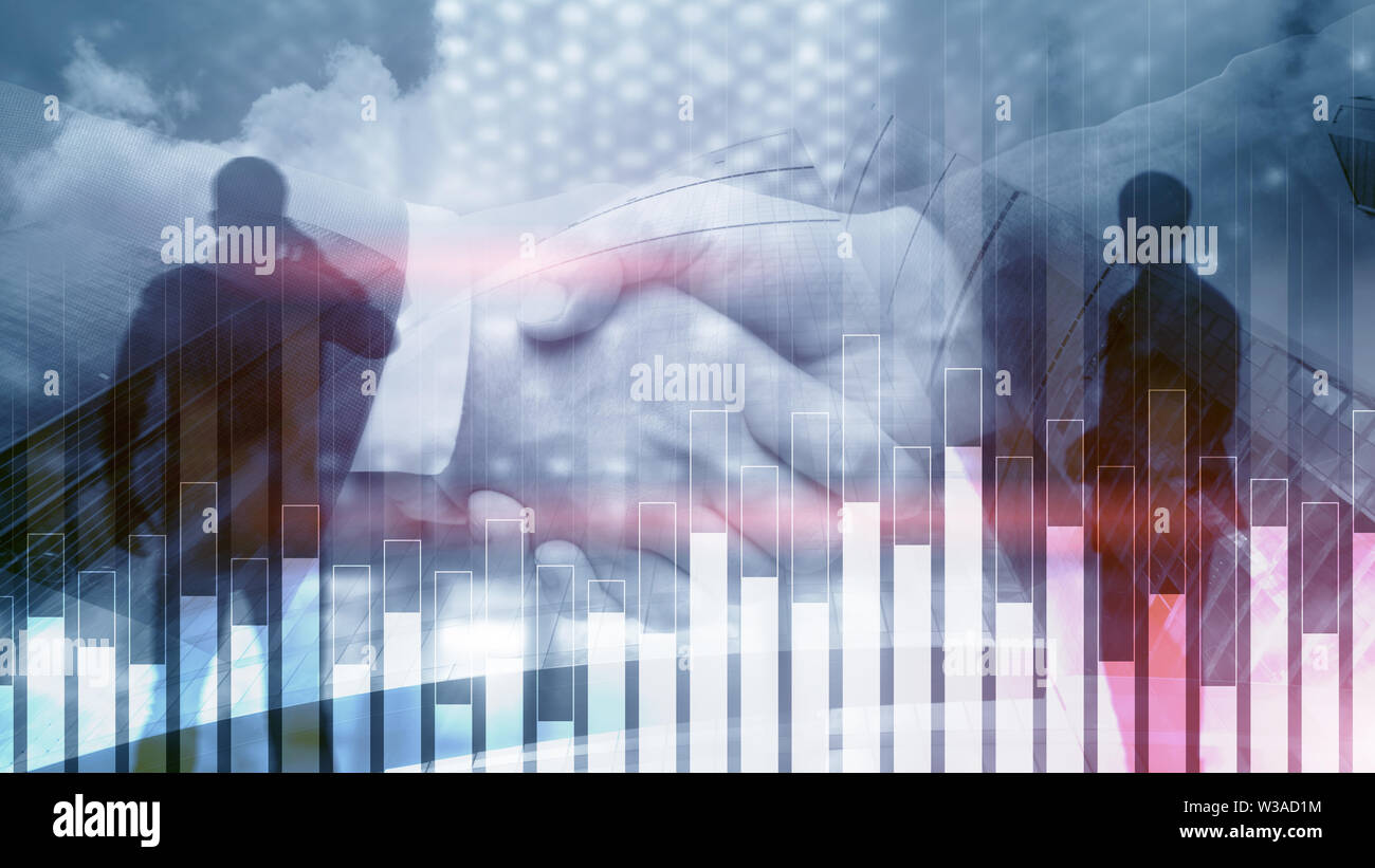 Business and finance graph on blurred background. Trading, investment ...