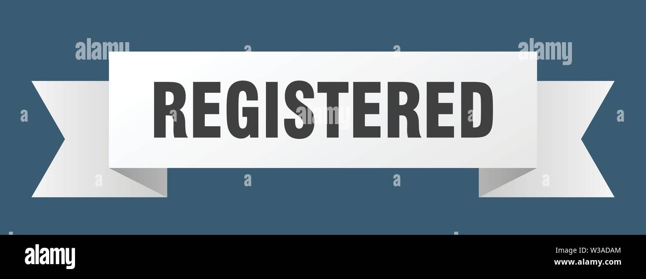 registered ribbon. registered isolated sign. registered banner Stock ...