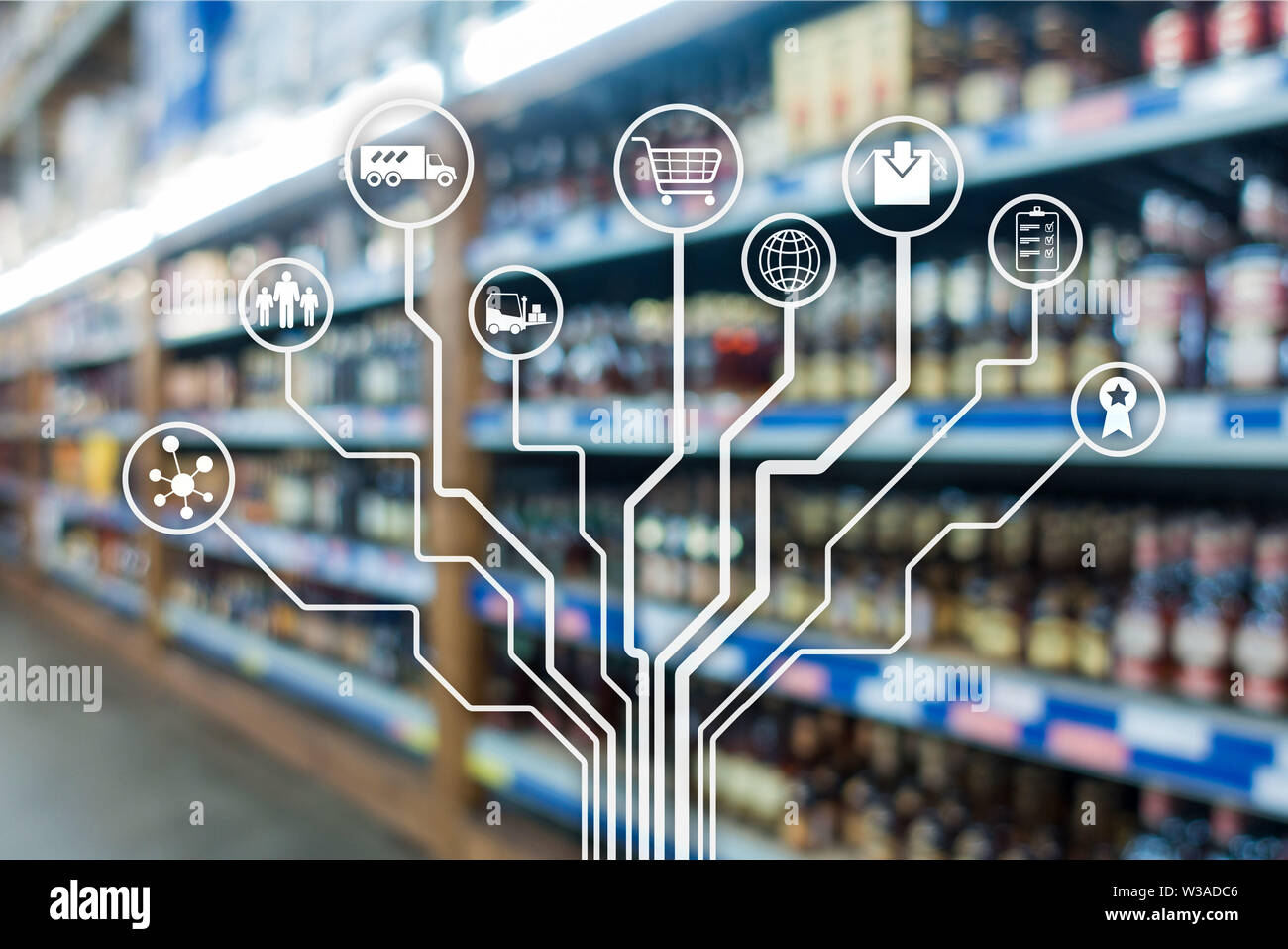 Retail concept marketing channels E-commerce Shopping automation on ...