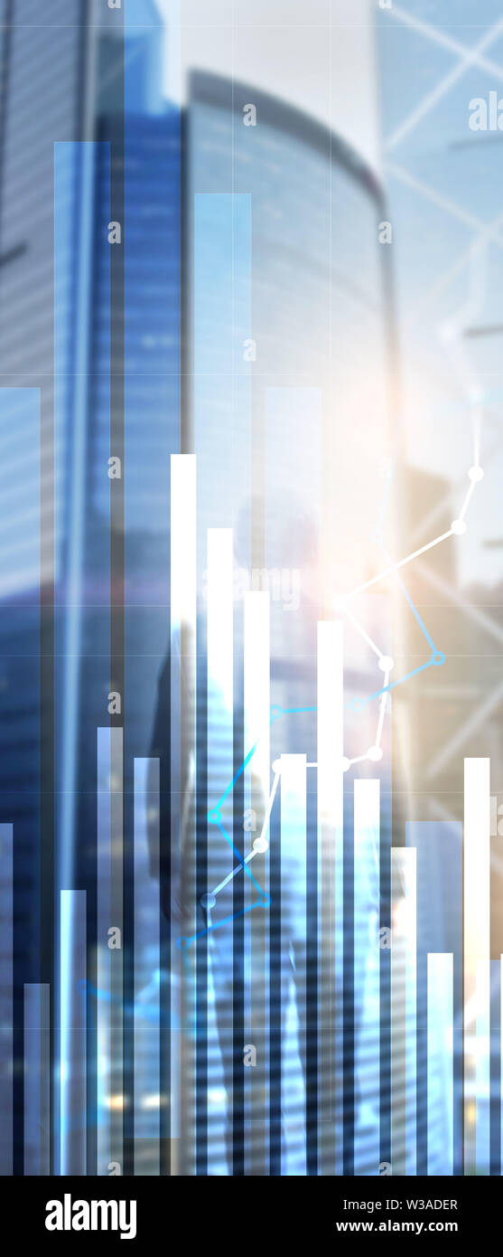 Vertical Panorama Banner. Financial growth graph. Sales increase ...