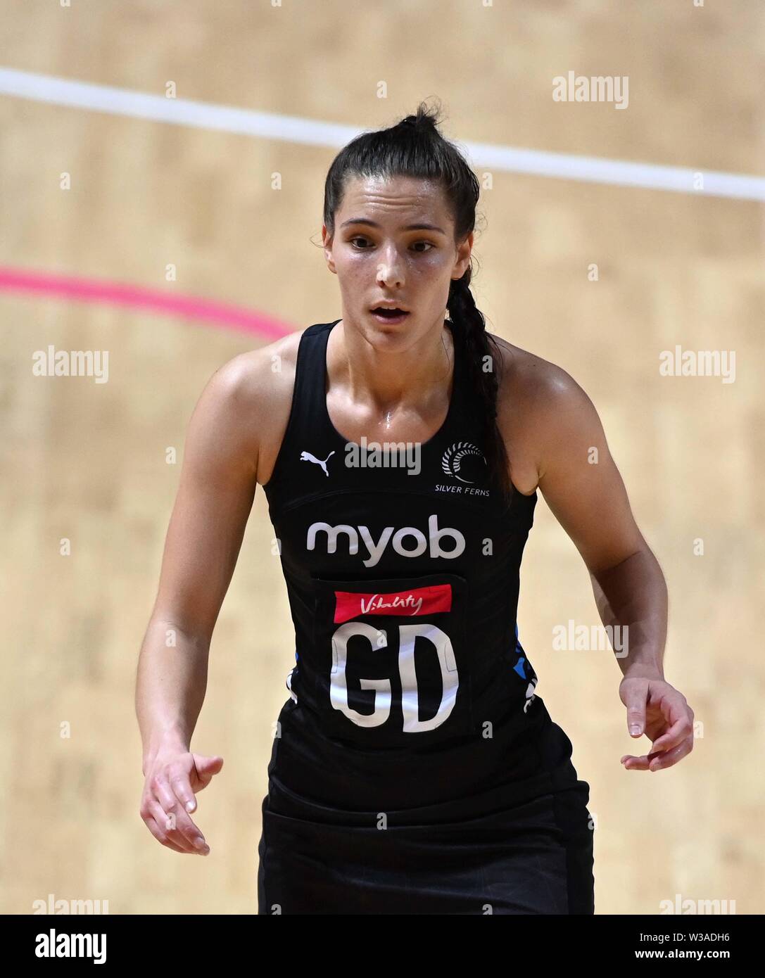 Liverpool, UK. 14 July 2019. Karin Burger (New Zealand) during the ...