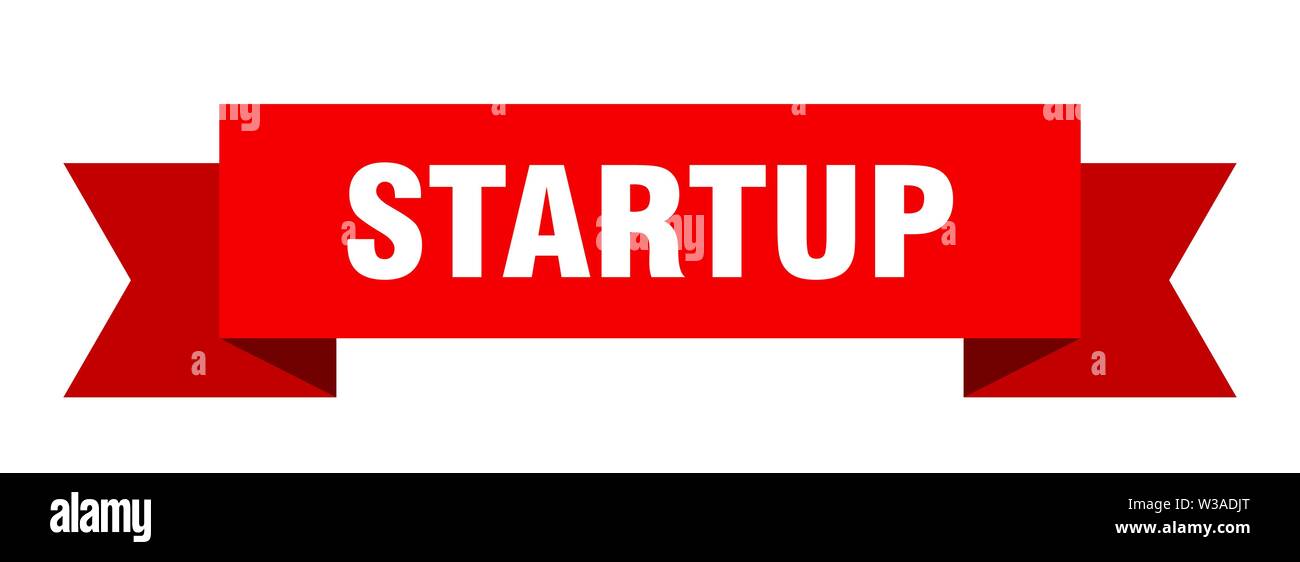 startup ribbon. startup isolated sign. startup banner Stock Vector ...
