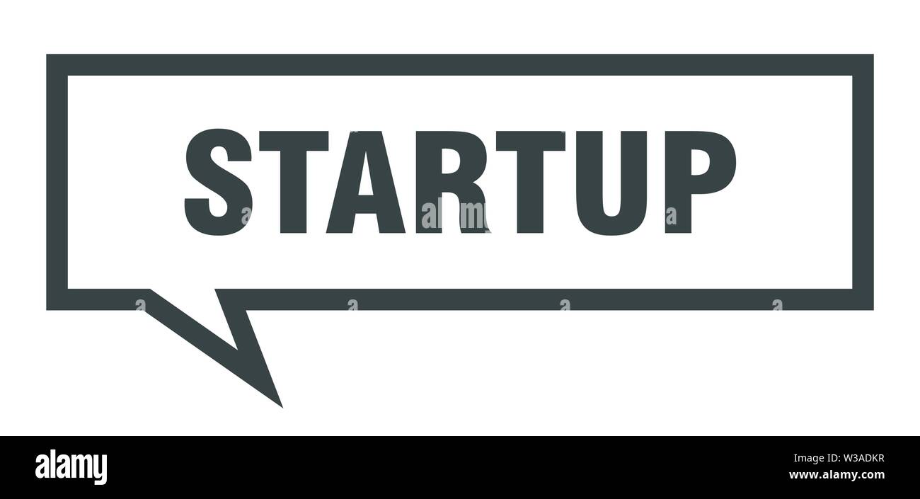 startup sign. startup square speech bubble. startup Stock Vector Image ...