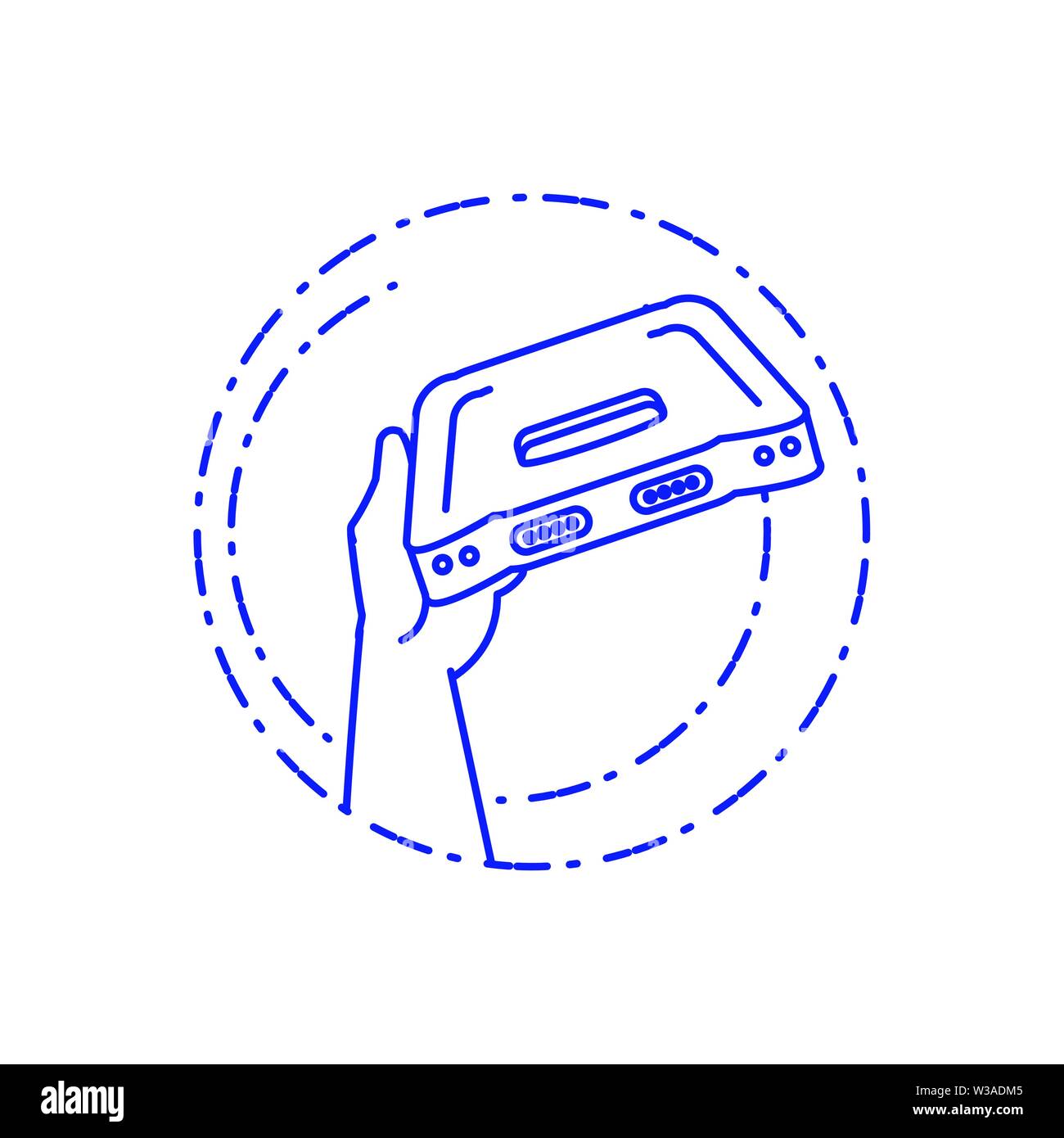 Old person playing computer game Stock Vector Images - Alamy