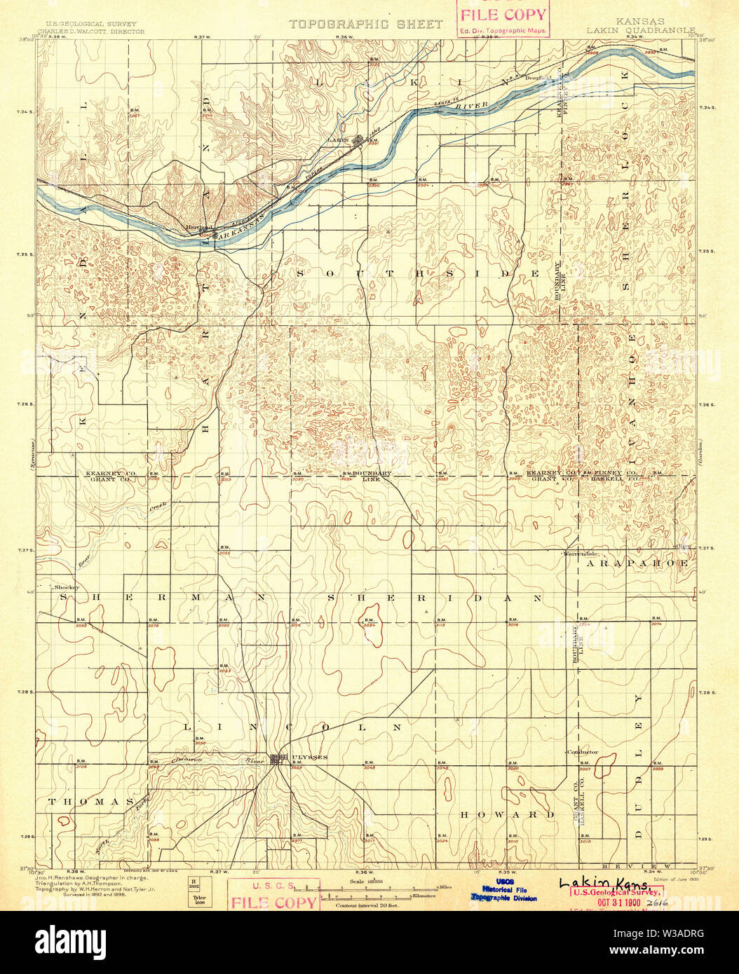 Map of lakin hi-res stock photography and images - Alamy