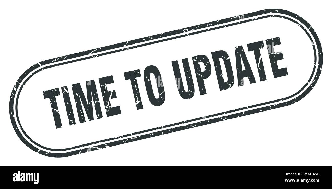 Time update stamp square Black and White Stock Photos & Images - Alamy