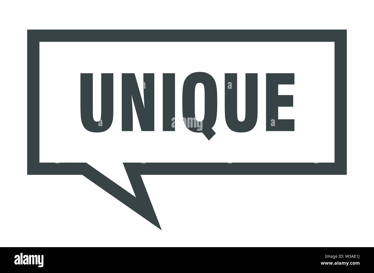 unique sign. unique square speech bubble. unique Stock Vector Image ...