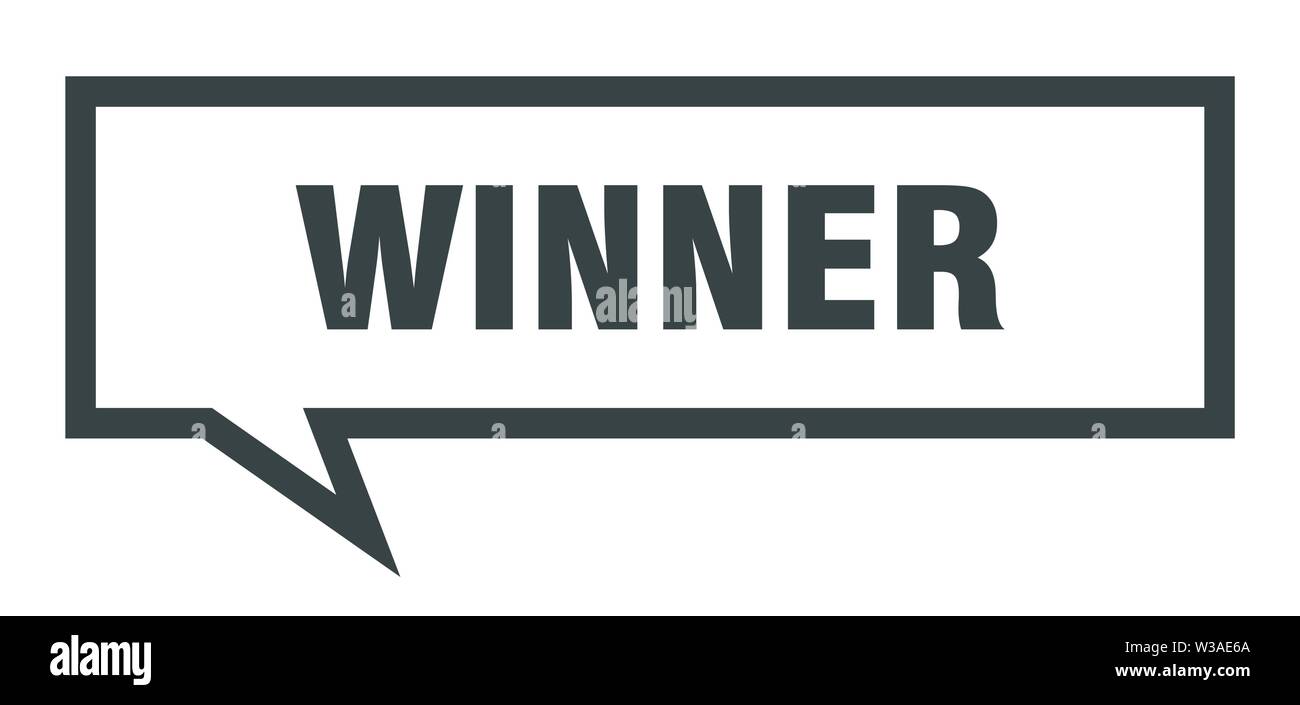 winner sign. winner square speech bubble. winner Stock Vector Image ...