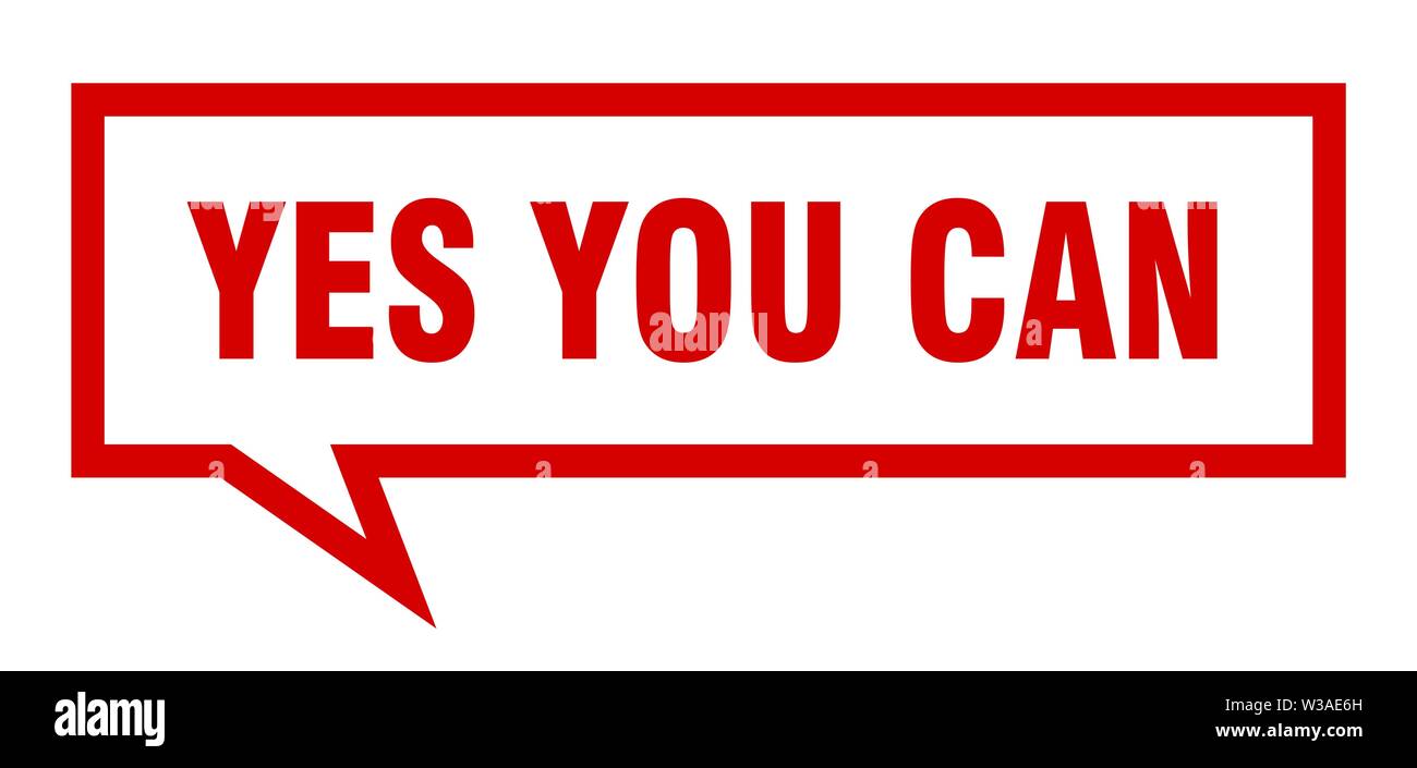 Yes can banner speech Stock Vector Images - Alamy