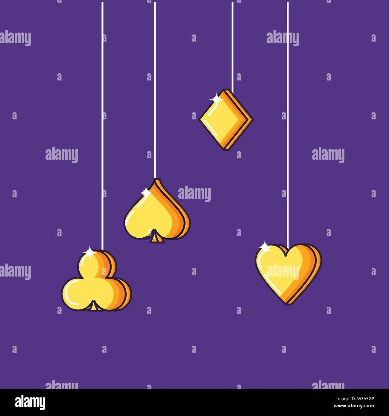 set of poker symbols hanging vector illustration design Stock Vector ...