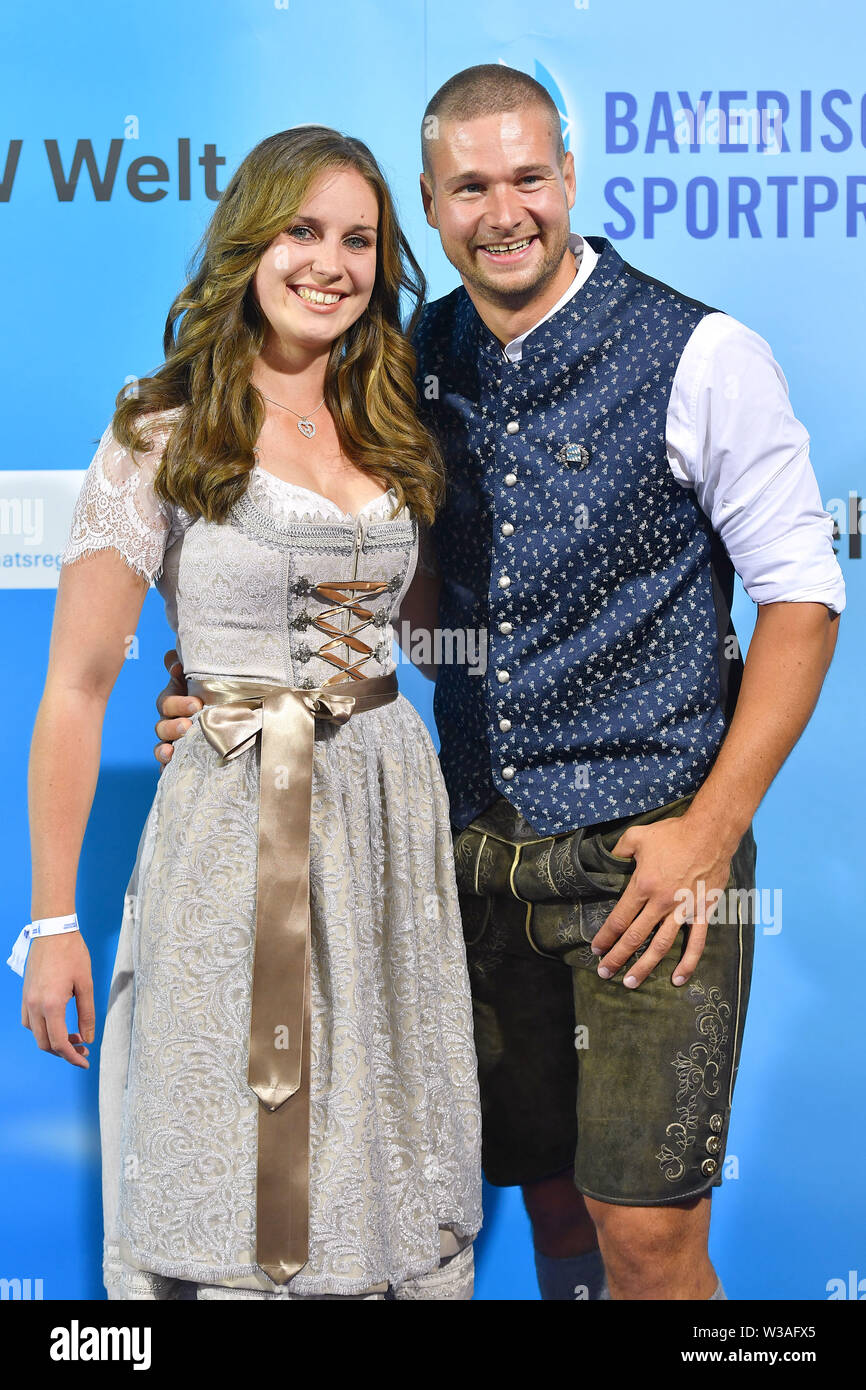 Munich, Germany. 13th July, 2019. Johannes LOCHNER (Bobfahrer), with ...