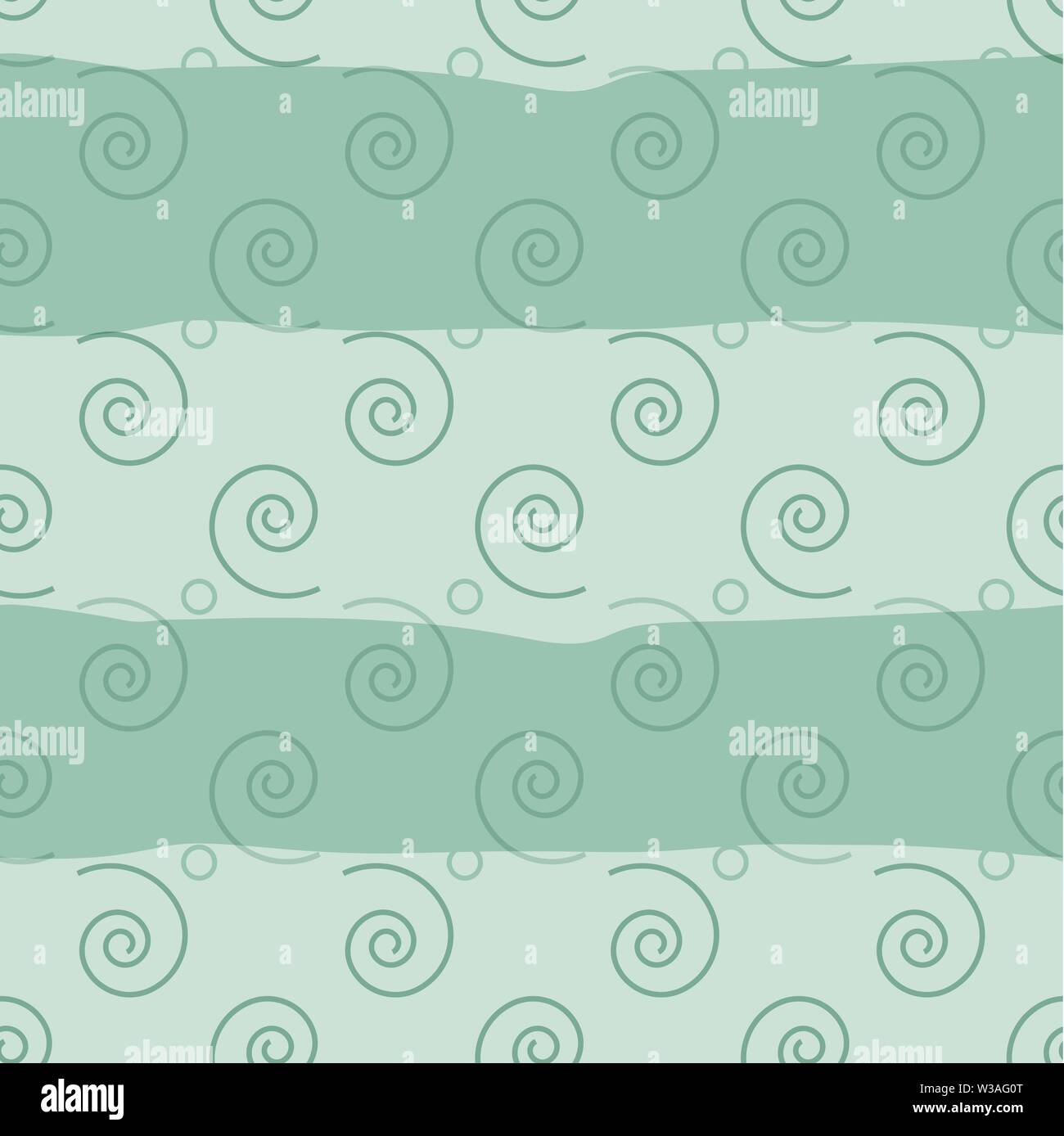 Vector seamless pattern. Soft regular swirl elements on a wavy ...