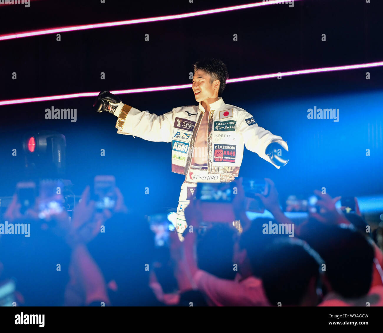 Ken Shiro of Japan enters the ring before the WBC light flyweight title ...