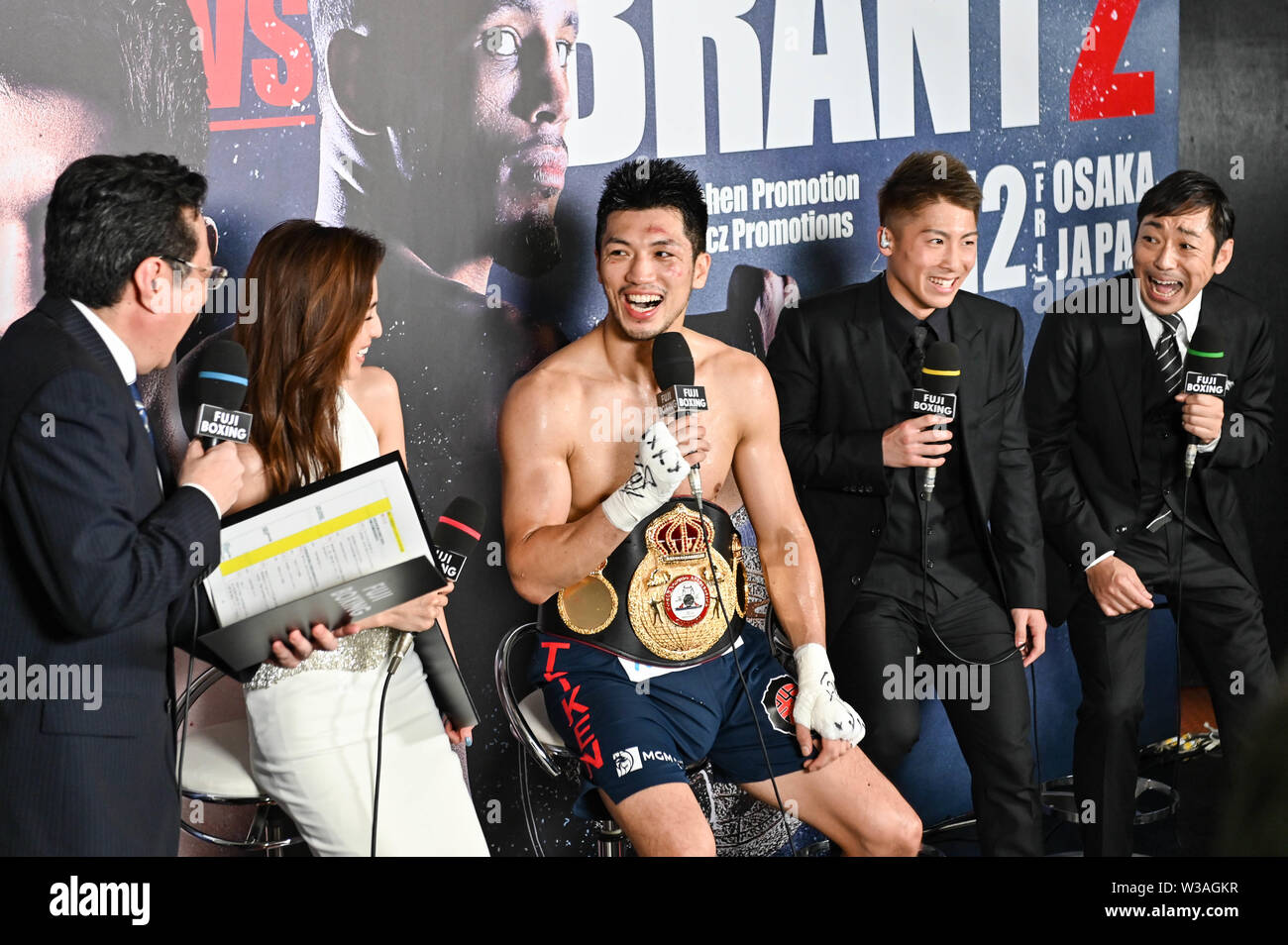 Ryota Murata of Japan is interviewed after winning the WBA middleweight ...