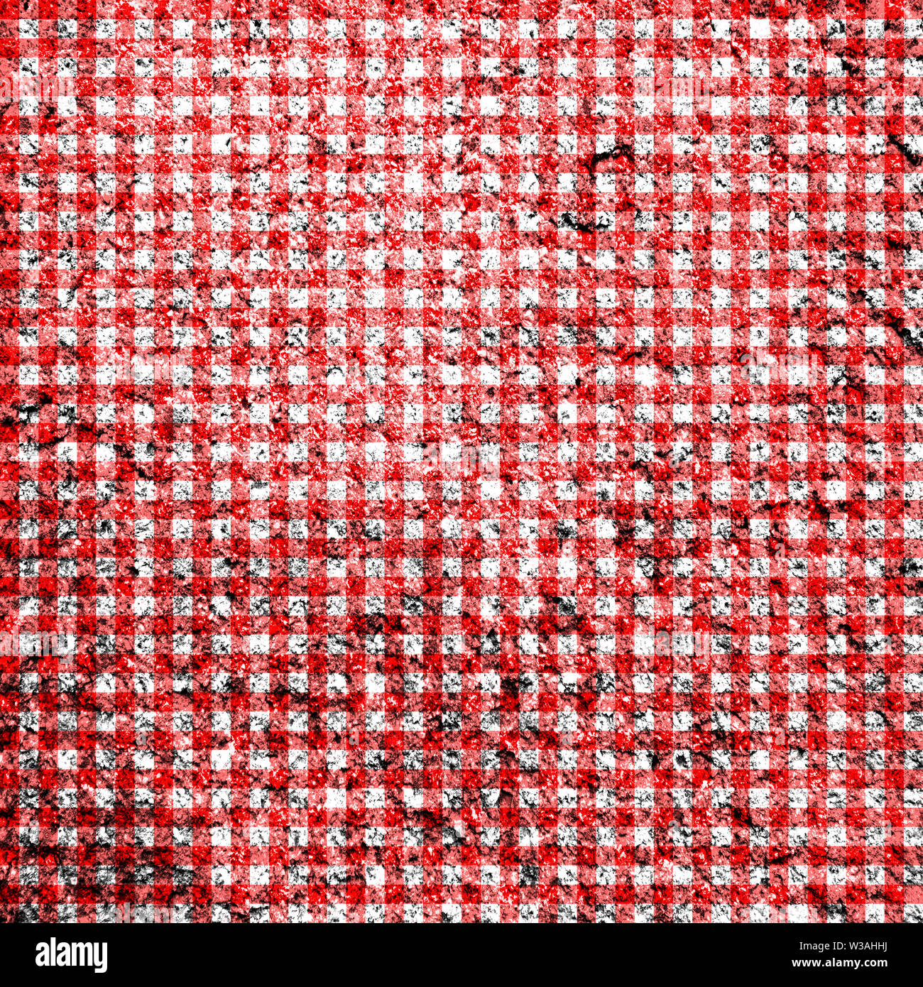 Distressed red and white classic gingham illustration pattern Stock ...