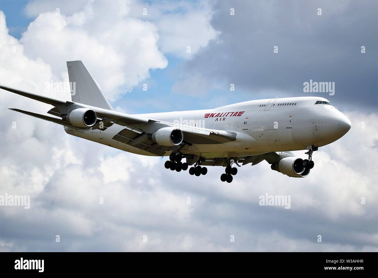 A Kalitta Air Boeing 747 N707CK landing at RAF Lakenheath, UK Stock ...