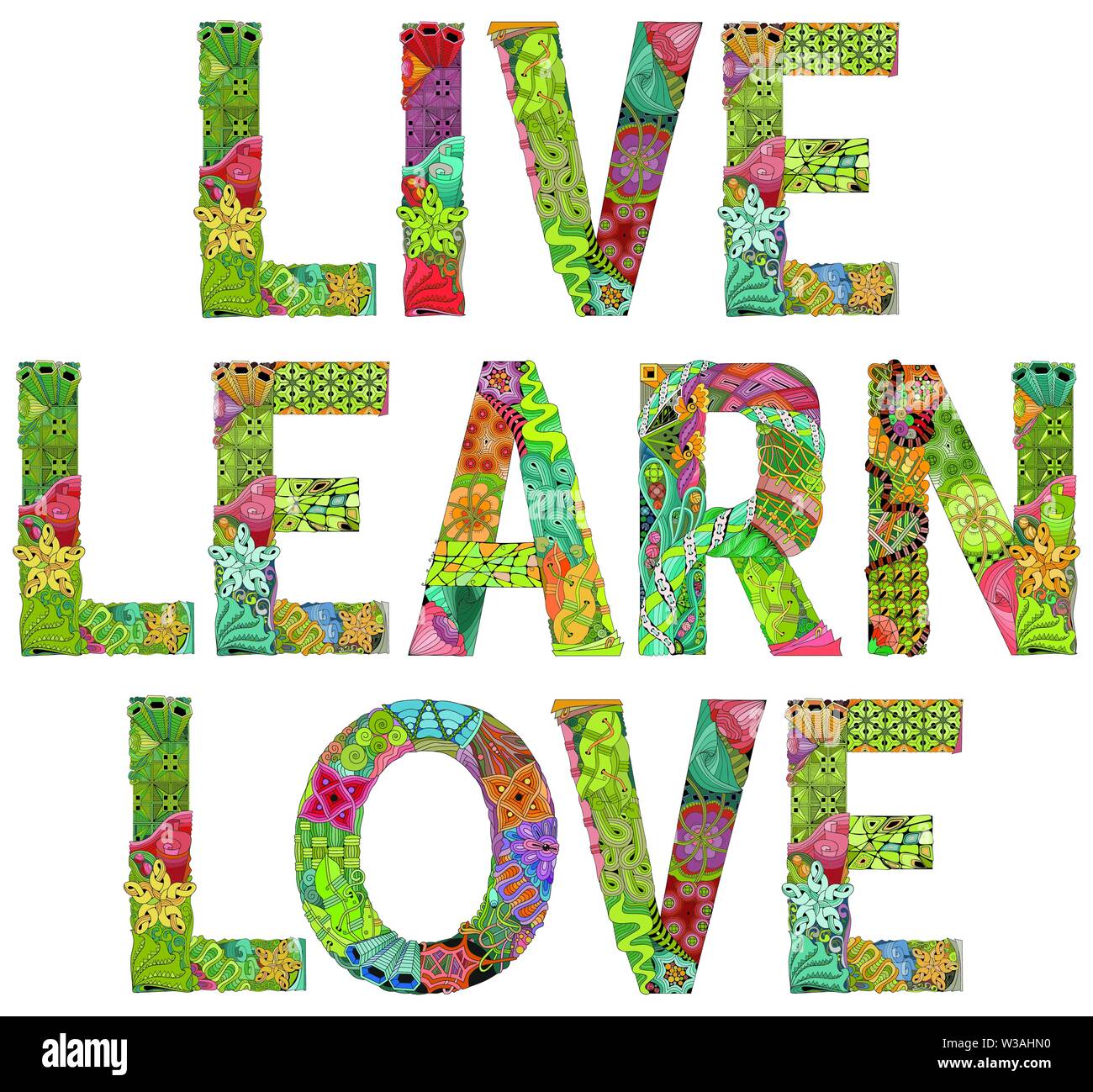 Live love and learn Stock Vector Images - Alamy