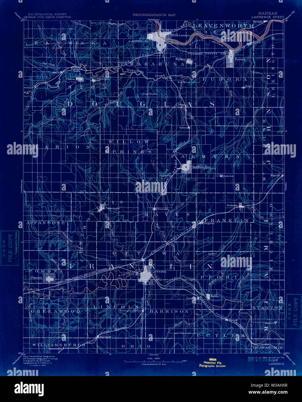 Lawrence kansas map hi-res stock photography and images - Alamy
