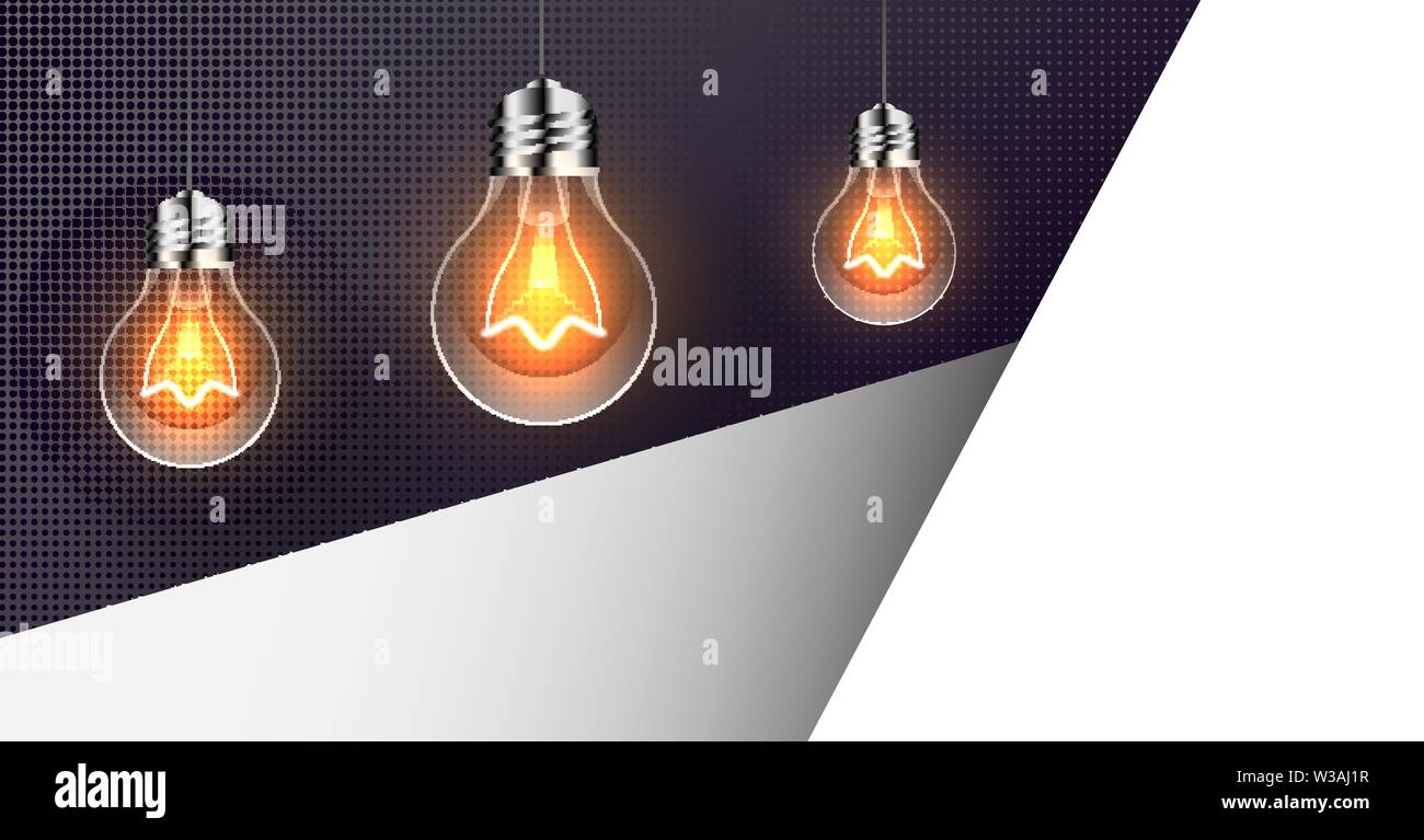 Abstract Background With Light Bulbs Realistic Background For Banner ...
