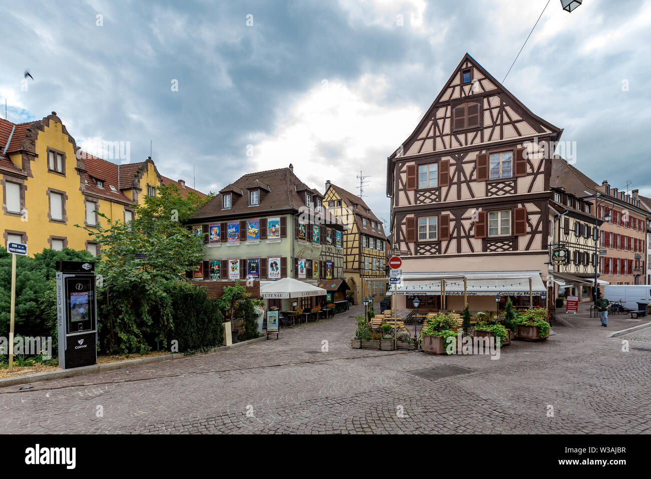 France, Colmar - July 26, 2017. Ancient residential buildings in the ...