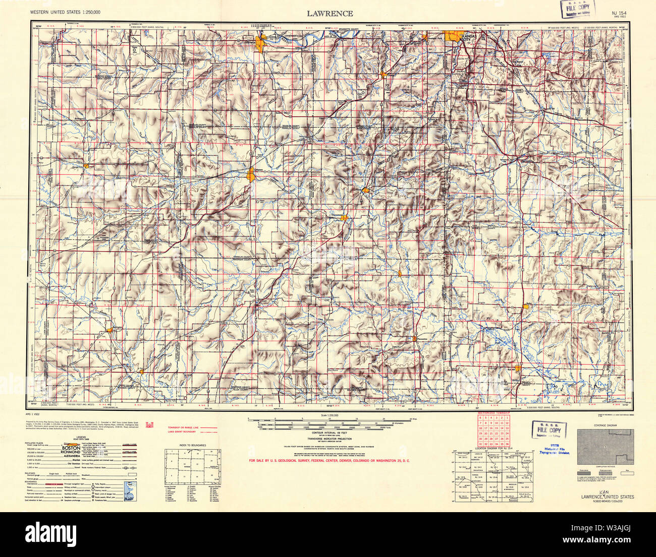 Lawrence kansas map hi-res stock photography and images - Alamy