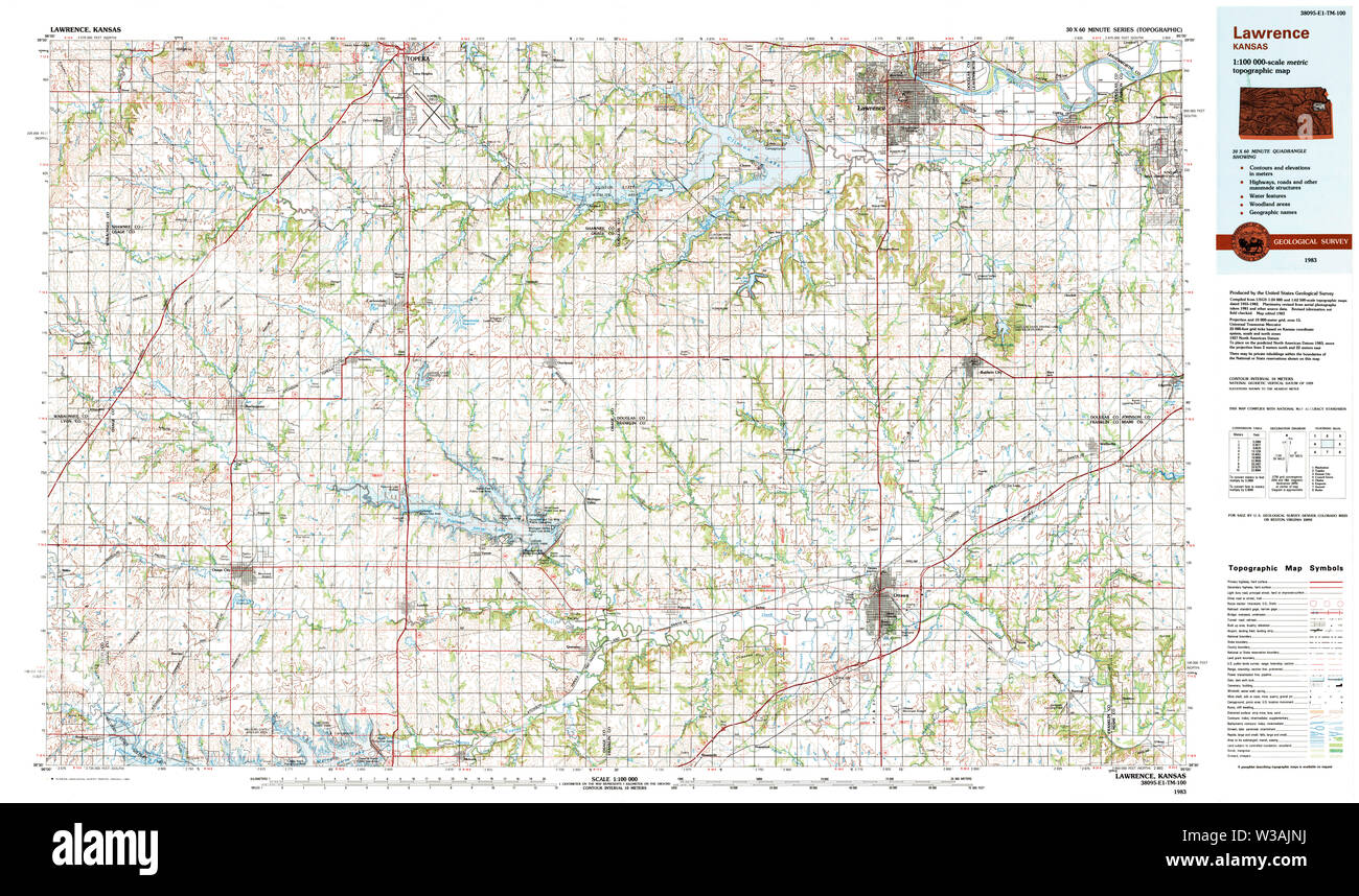 Lawrence kansas map hi-res stock photography and images - Alamy