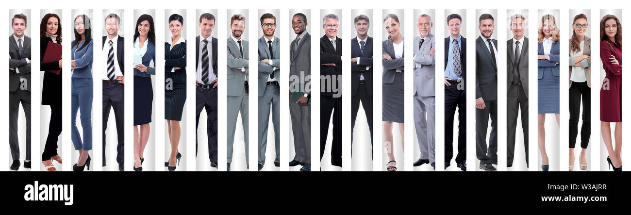 panoramic collage of groups of successful employees Stock Photo - Alamy