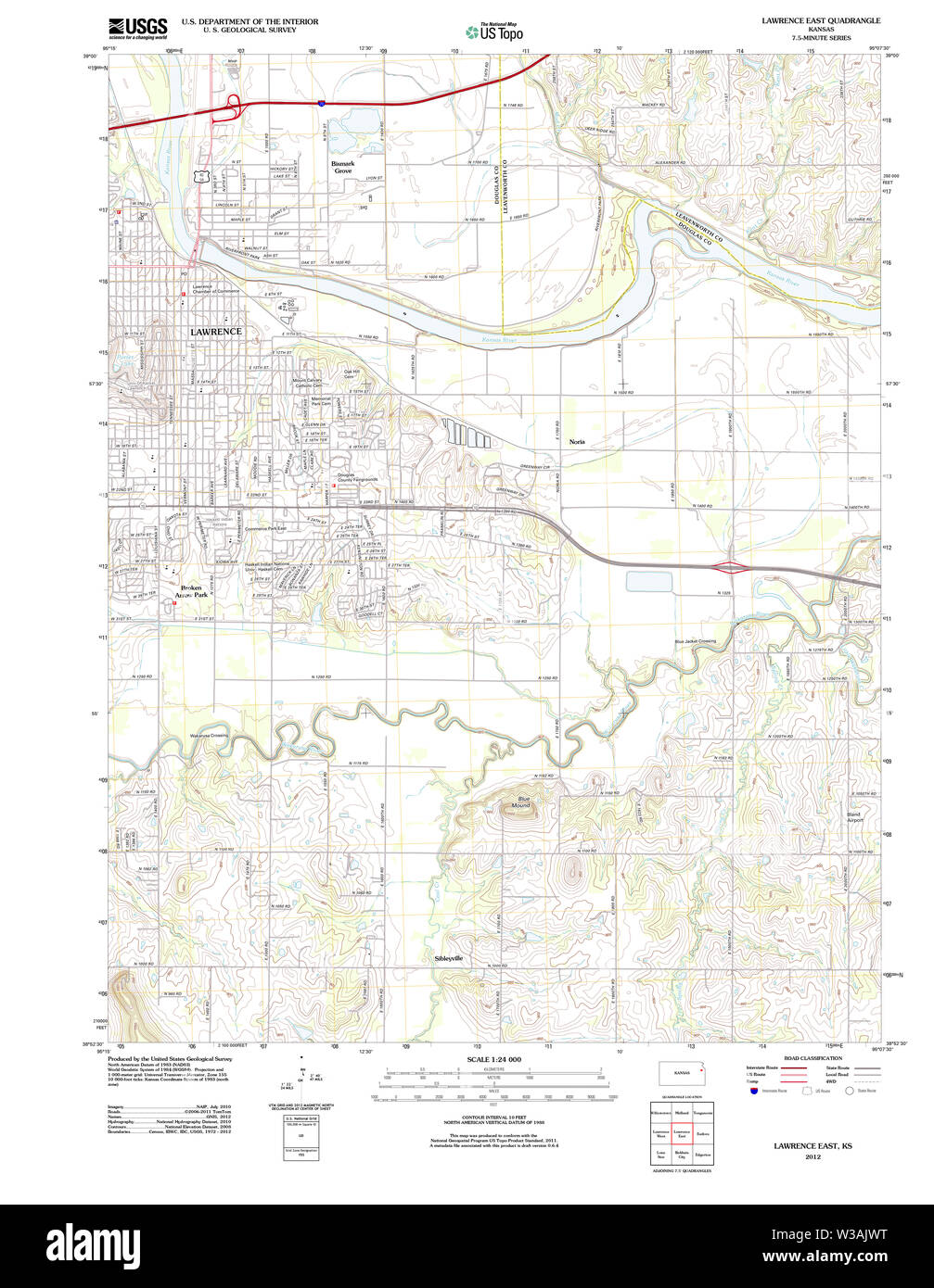 Lawrence kansas map hi-res stock photography and images - Alamy