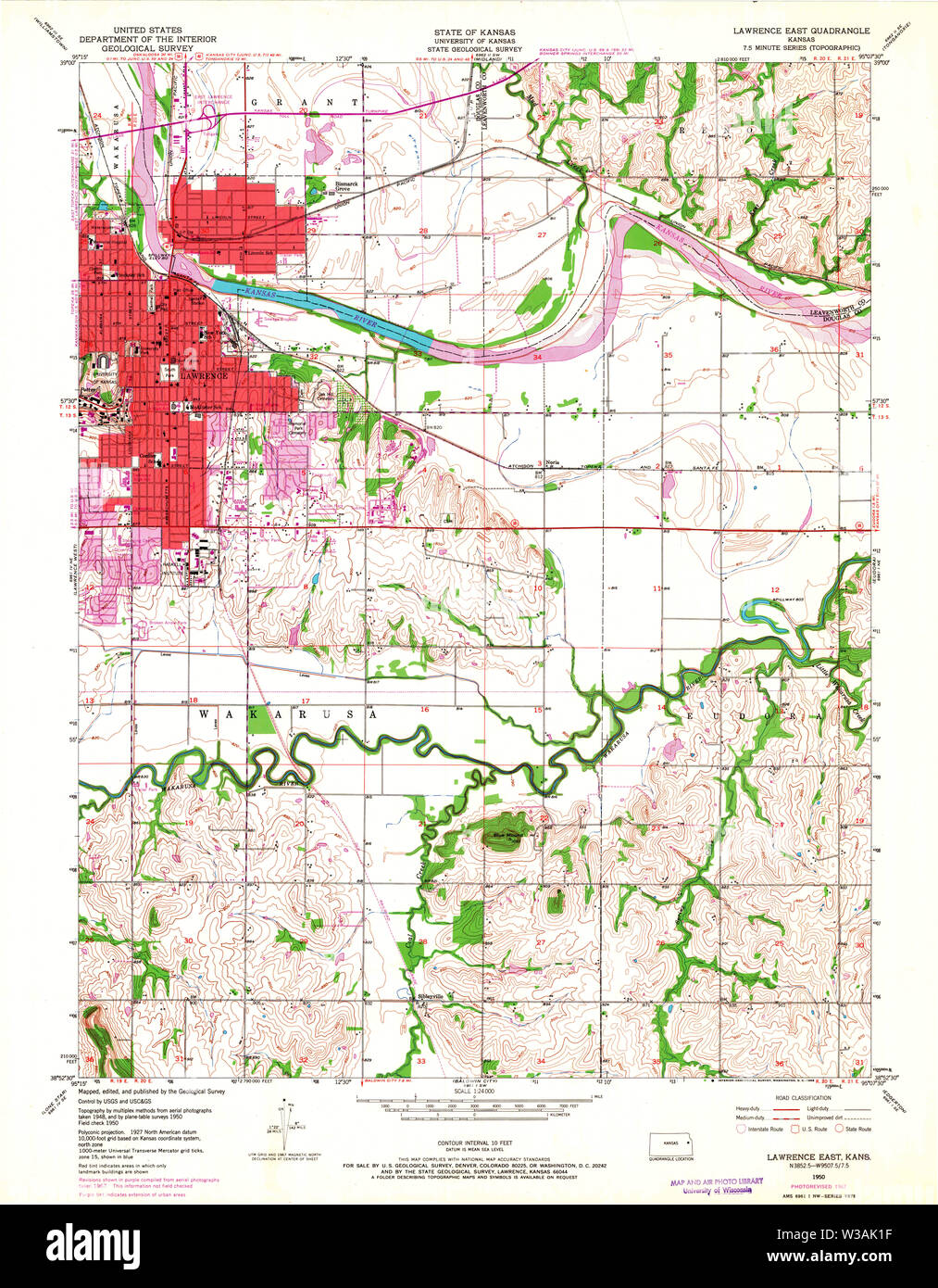 Lawrence kansas map hi-res stock photography and images - Alamy