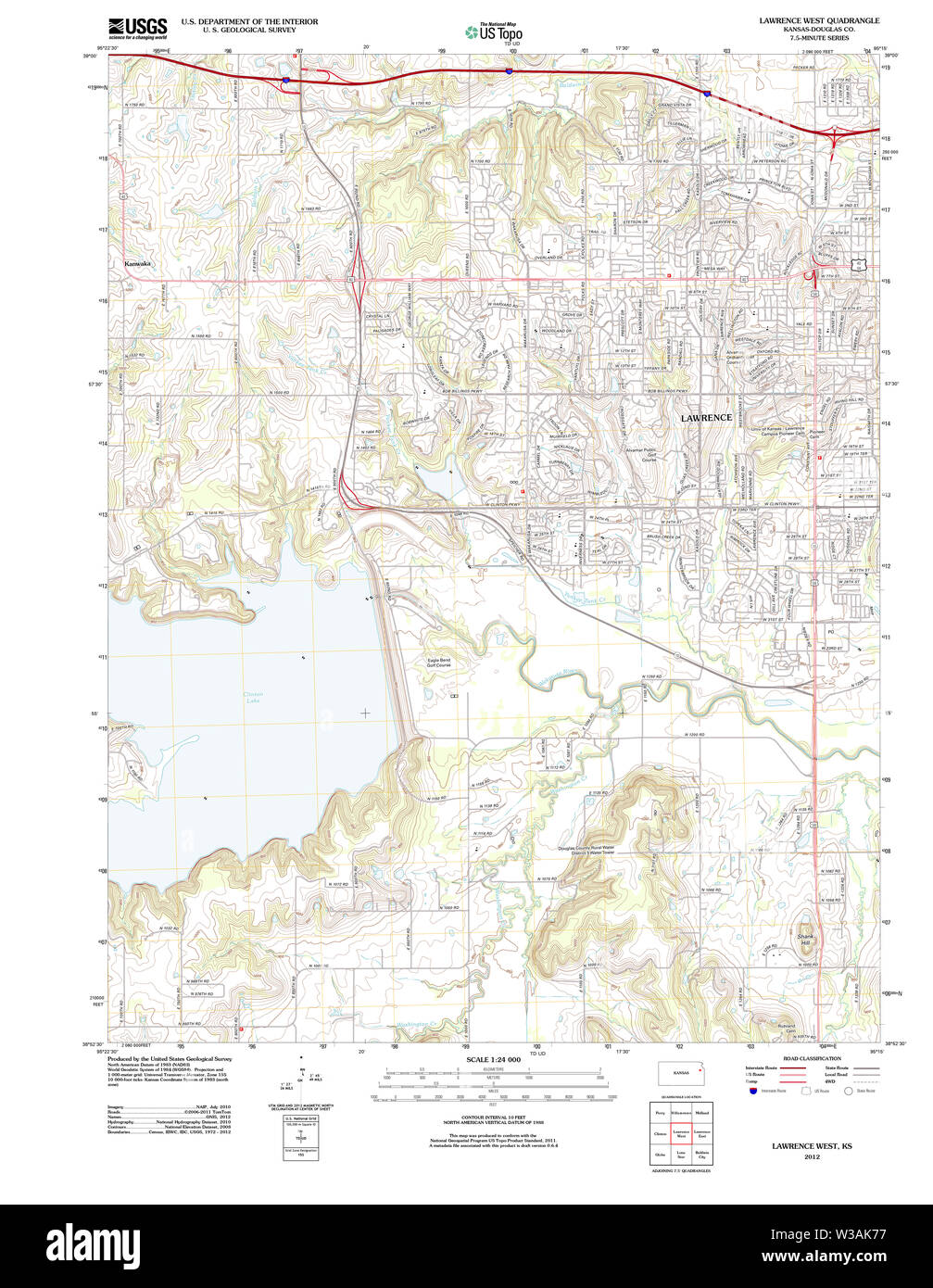 Lawrence kansas map hi-res stock photography and images - Alamy