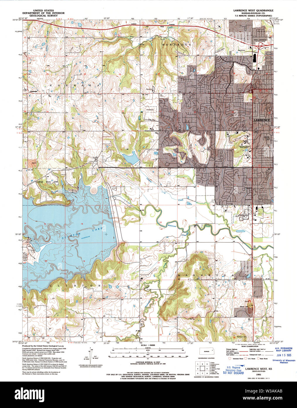 Lawrence kansas map hi-res stock photography and images - Alamy