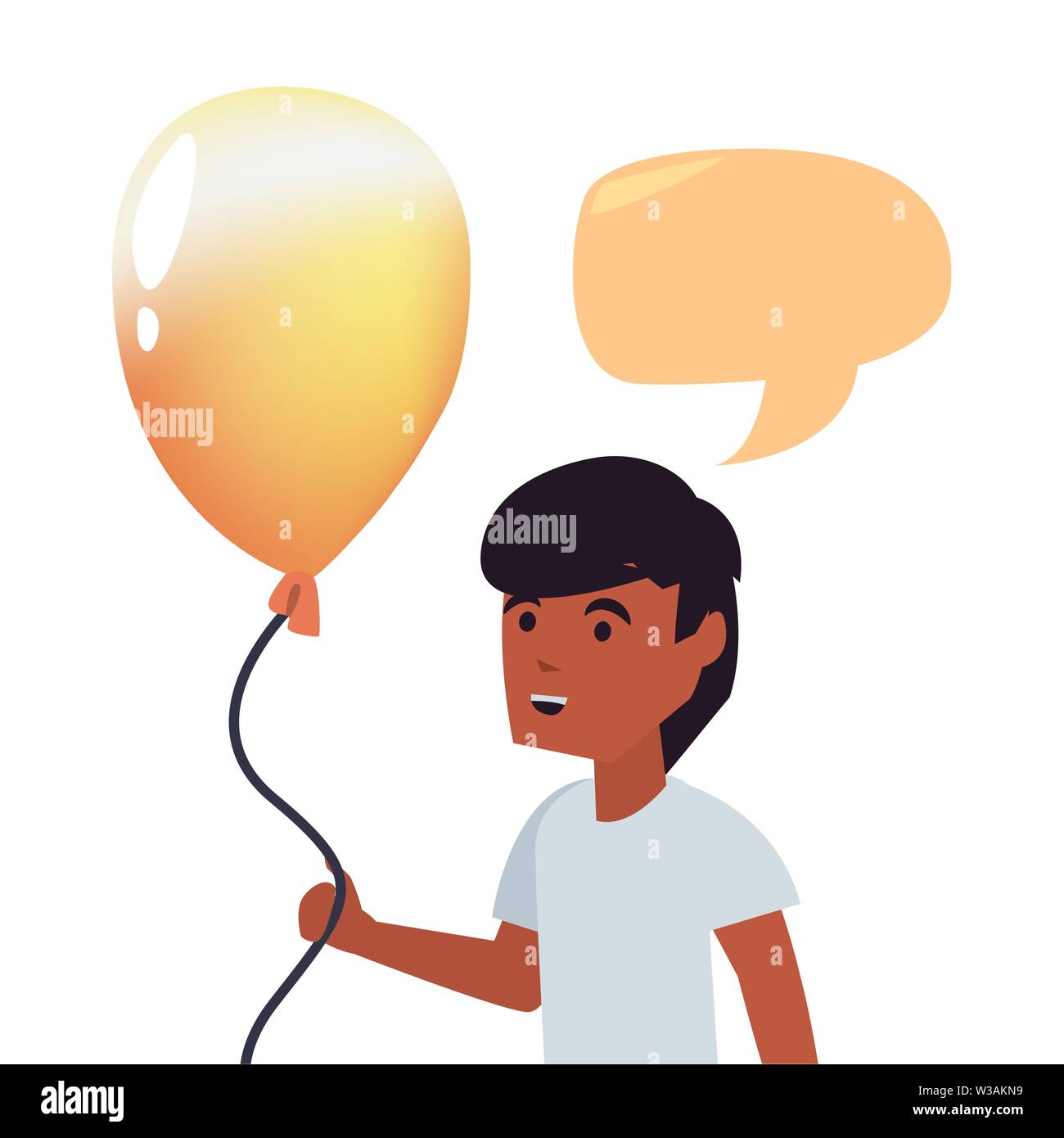 young man with party balloon decoration vector illustration Stock ...