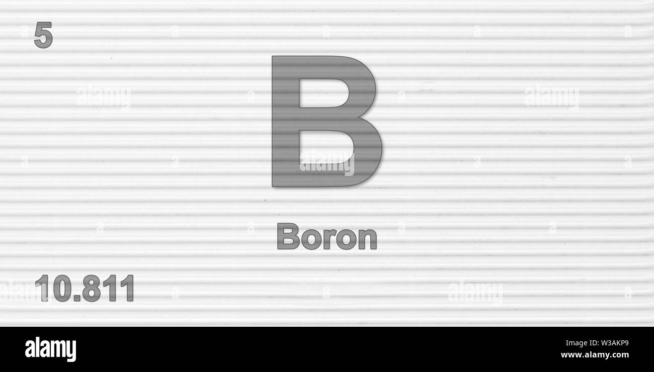 Boron chemical element atomic data and symbol illustration backdrop ...