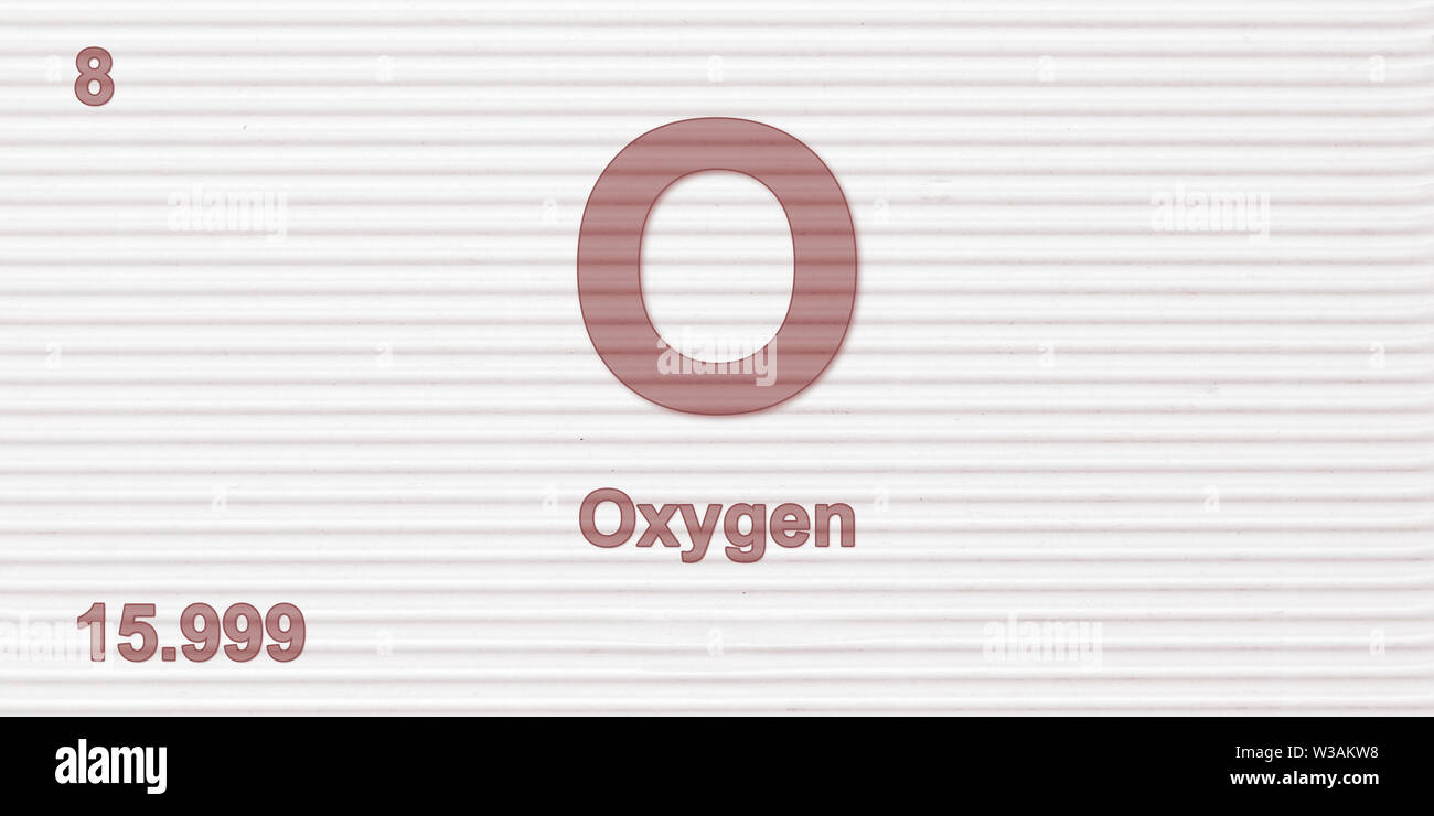 Oxygen chemical element atomic data and symbol illustration backdrop ...