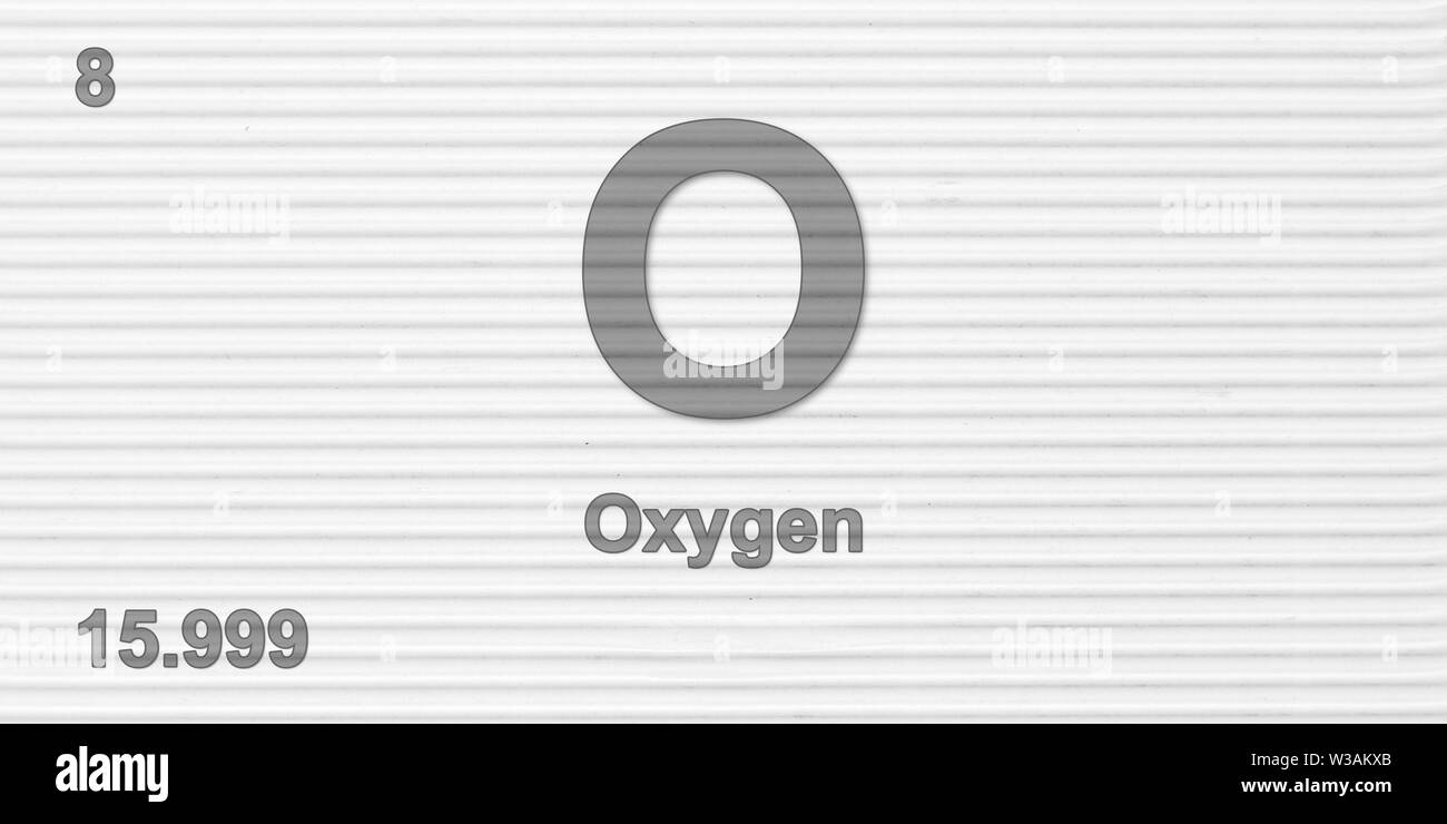 Oxygen chemical element atomic data and symbol illustration backdrop ...