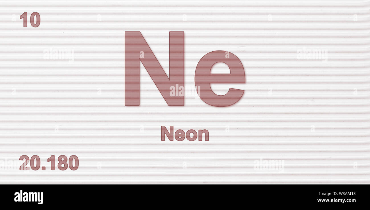 Neon chemical element atomic data and symbol illustration backdrop ...