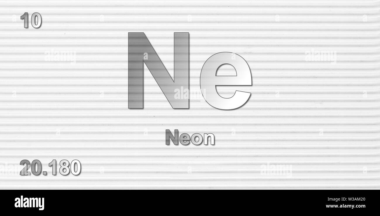 Neon chemical element atomic data and symbol illustration backdrop ...