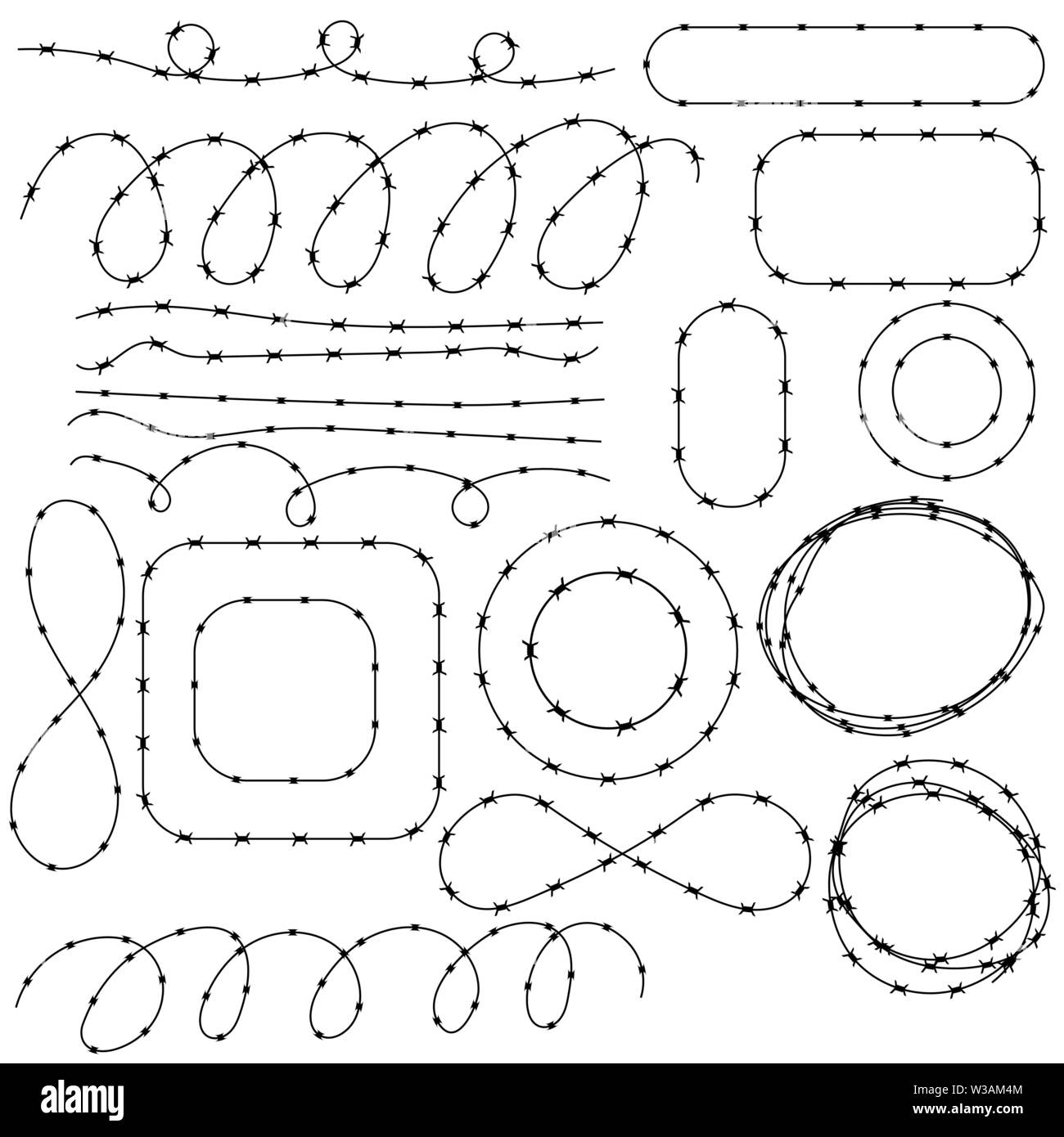 Barbed wire chain on Stock Vector Images - Alamy