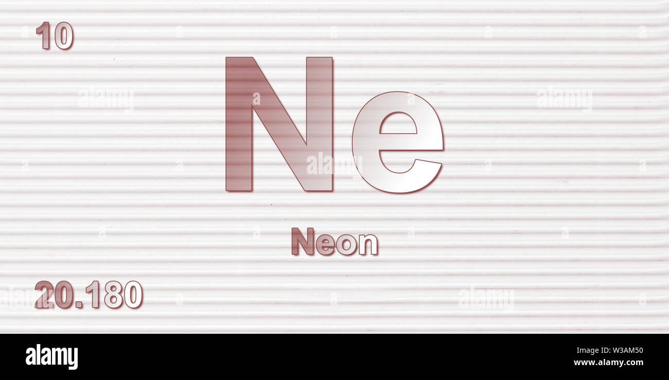 Neon chemical element atomic data and symbol illustration backdrop ...