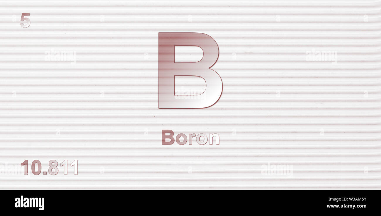 Boron chemical element atomic data and symbol illustration backdrop ...