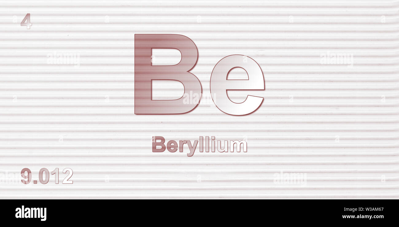 Beryllium chemical element atomic data and symbol illustration backdrop ...