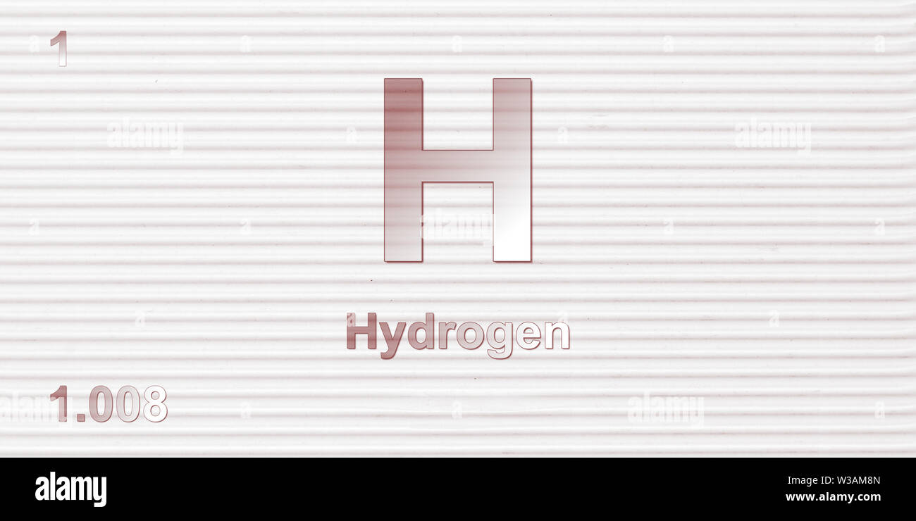 Hydrogen chemical element atomic data and symbol illustration backdrop ...